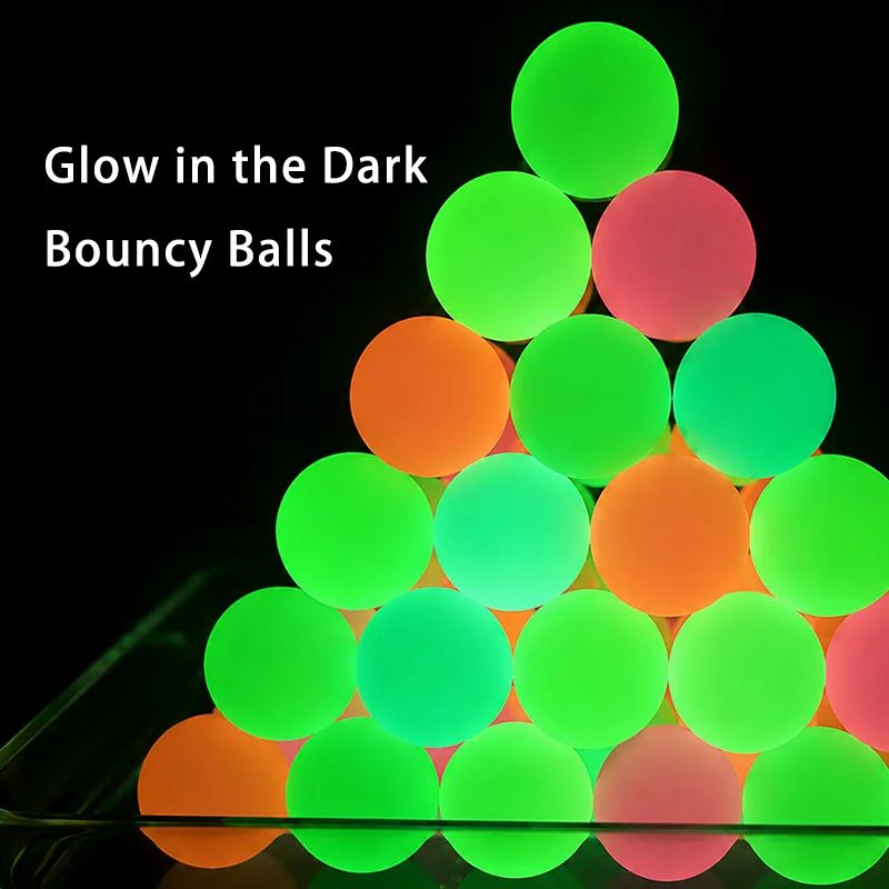 6/12/24pcs Glow in the Dark Bouncy Balls Luminous High Bounc