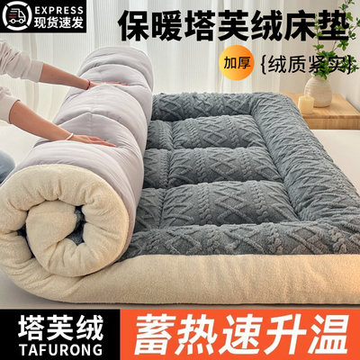 冬季保暖加厚塔芙绒床垫1.5米1.35m1.9m牛奶绒床褥子羊羔绒床垫被