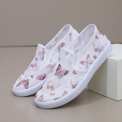 老北京布鞋女网鞋夏季网面绣花浅口鞋软底软面透气防滑舒适妈妈鞋