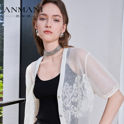 ANMANI恩曼琳25夏季新款桑蚕丝花样编织针织开衫ERA3M04C