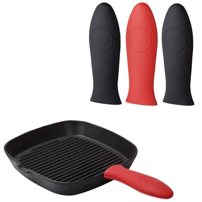 lodge通用铸铁锅把手防烫套硅胶手柄套隔热手套耐高温防滑锅柄套