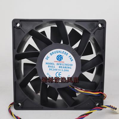 全新COOLINGFAN DGB123824D 12038 DC24V 1.20A 12CM三线散热风扇