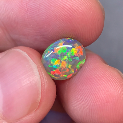 澳洲天然欧泊多彩黑水晶欧泊澳宝彩宝戒指1.47ct 10.2*8.5*2.6mm