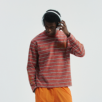 Randomevent洗水条纹能量长袖T恤 2025年秋