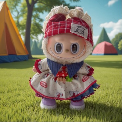 17cm拉布布一代二代可穿娃衣着替衣服LABUBU挂件公仔可穿娃衣套装