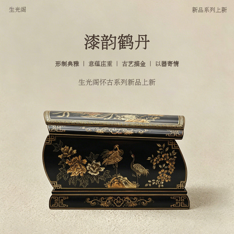 大漆骨灰盒 非遗手工 实木防潮 男女通用寿盒包邮到家 迁坟骨灰盒