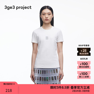 3ge3 project纯棉针织布女T恤