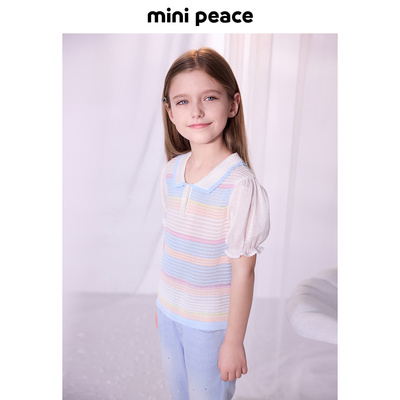 MINIPEACE太平鸟童装女童针织 短袖T恤儿童F2EEF2464