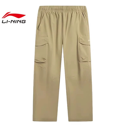 李宁运动裤男反伍系列宽松直筒加薄绒防泼水休闲长裤AYKV559