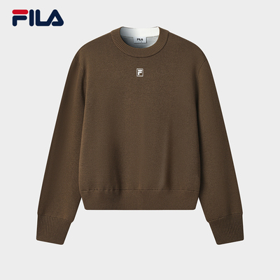 FILA Emerald斐乐女编织衫上衣2025冬季新款时尚毛衣F11W544402F