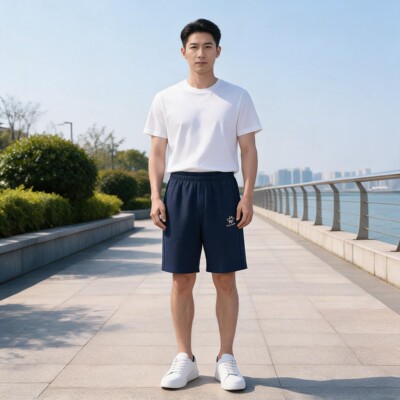 LOUIS ROYER男士休闲藏青舒适百搭五分短裤M616705-010