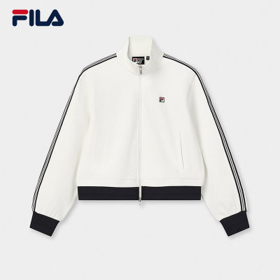 FILA 斐乐女士针织长袖外套2026夏休闲舒适立领上衣F11W628501F