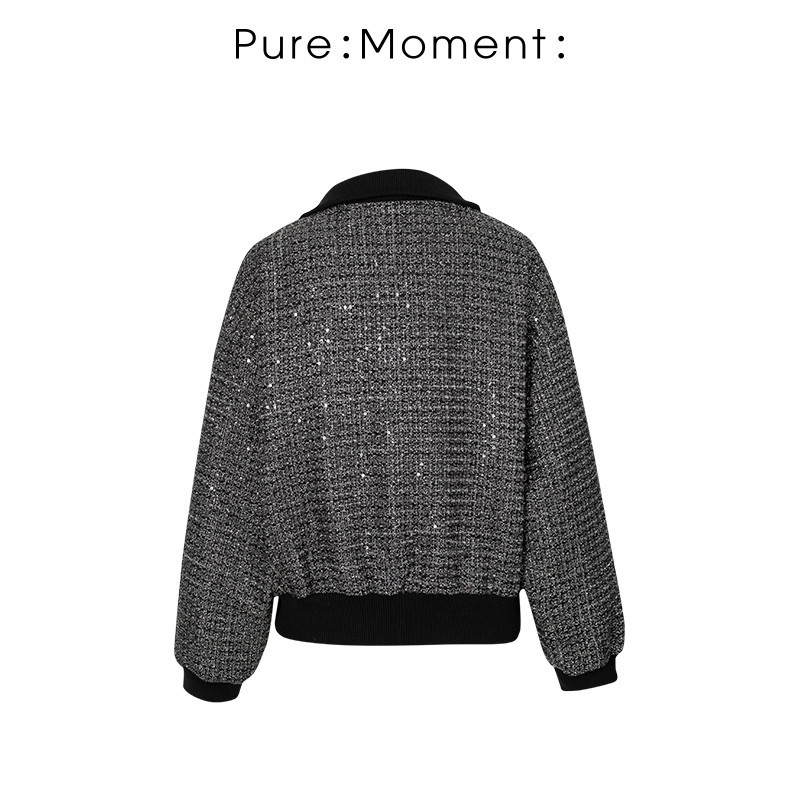 小麦檬Pure:Moment:23秋宽松版翻领时尚短外套女4E8311411