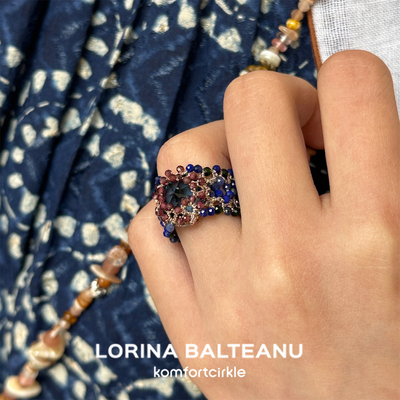 LORINA 戒指LINDA RING TANZANITE 法式中古气质手工梭织叠戴指环
