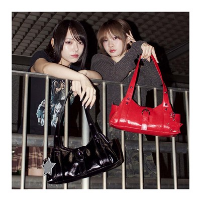 若若韩代正品直邮squareline小众设计复古机车甜酷单肩腋下包女