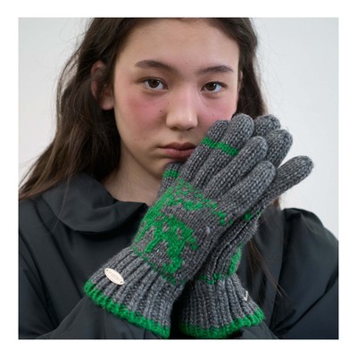 若若韩代正品直邮nocontent麋鹿毛线针织手套女冬御寒保暖