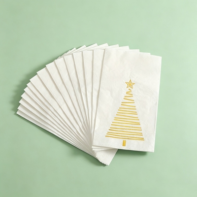 高级感烫金圣诞树纸巾圣诞节派对 Gold Foil Xmas Party Napkins