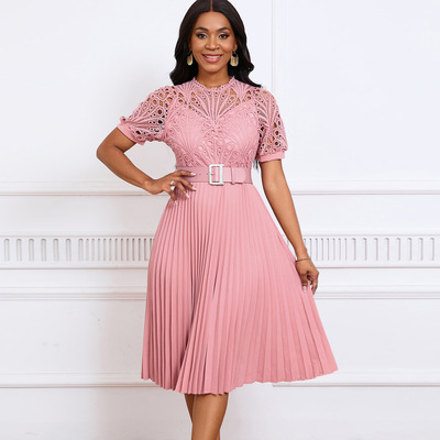 plus size dress women lace fat lady dress 5xl 欧美风大码裙女