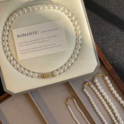 施家澳白磁吸扣珍珠气质脖颈链