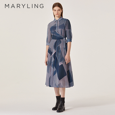MARYLING玛俪琳2022春季撞色印花