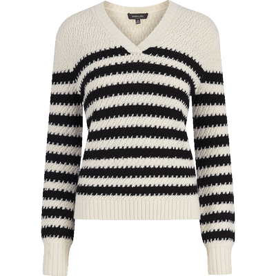 MARYLING黑白撞色蓝白针织套头衫