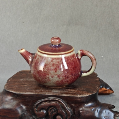 钧瓷泰斗晋佩章传承人晋晓红传统煤烧钧红精品茶壶茶具家用泡茶壶