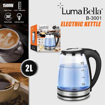 出口LumaBella3001水壶家用透明玻璃水壶2L烧水壶ELECTRIC KETTLE