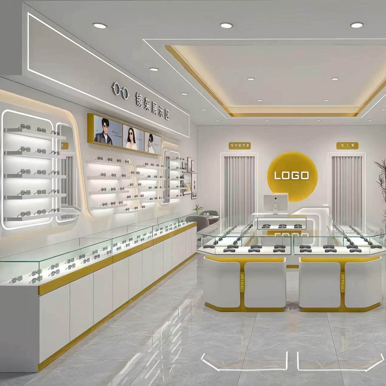 眼镜展示柜陈列架眼镜店柜货架厂家中岛展示柜墨镜展示架全店设计