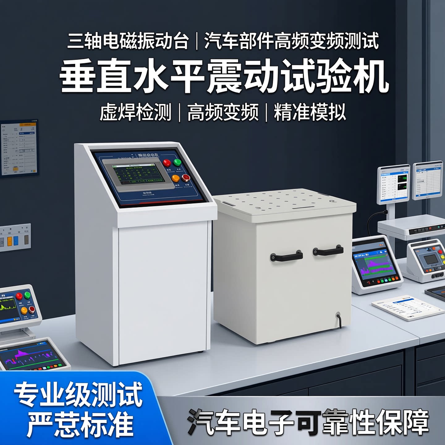 三轴电磁振动台垂直水平震动试验机汽车部件虚焊高频变频振动测试