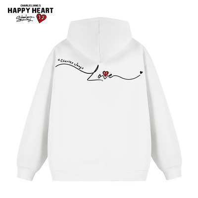 查尔斯桃心连帽加绒卫衣