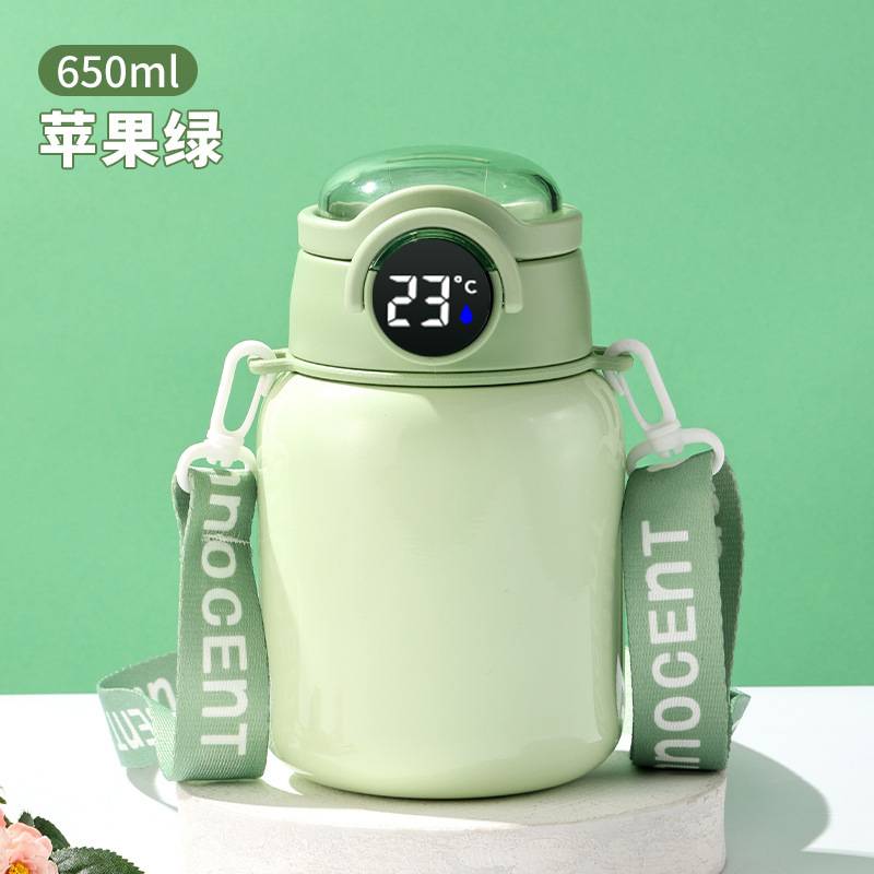 智能温度显示保温杯316不锈钢学生高颜值儿童大肚杯吸管水杯便携