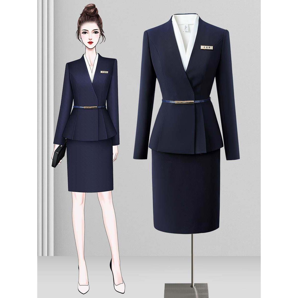 职业套装女春秋西装制服酒店经理工作服高端美容顾问案场客服工装