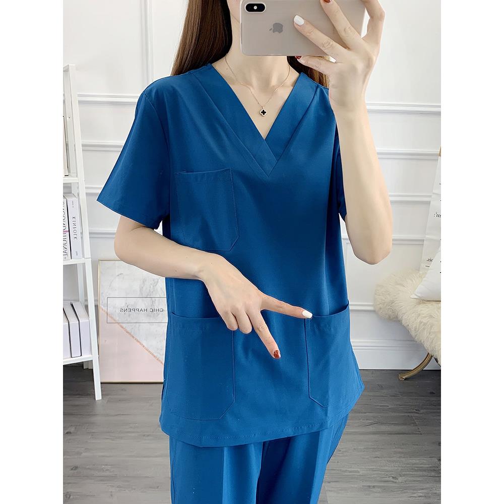 弹力洗手衣女短袖刷手服手术衣服医护专用口腔牙科医生男工作制服
