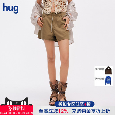 ICEDUST口袋刺绣小花短裤