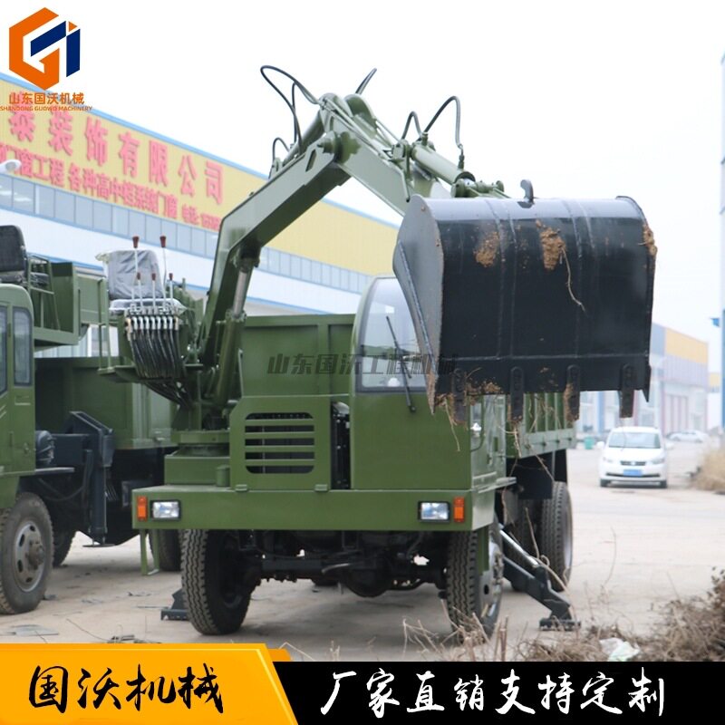 供应河道清淤轮胎挖掘机 建筑园林随车挖掘机 6吨8吨四不像随车挖