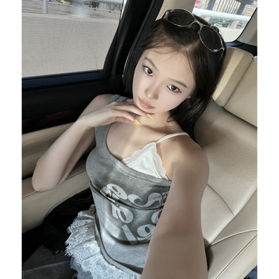 【折】虞书欣孙芮同款Vena Label 春夏新款蕾丝拼接吊带短裤