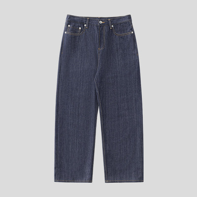 DRIVESTRAIGHT 25AW支线12.5oz红边赤耳宽松直筒脱浆复古原牛仔裤