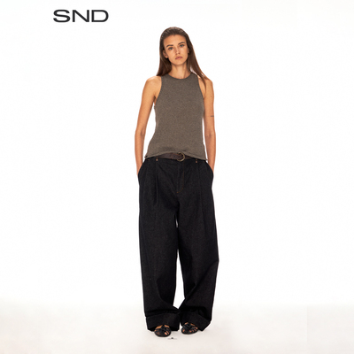 SNDSS26双褶皱牛仔裤