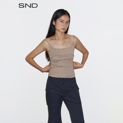 SNDSS25复古假两件吊带
