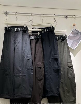 半社9630女秋季休闲宽松阔腿工装裤百搭显瘦松弛感直筒弯刀长裤潮