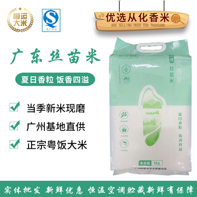 夏日香粒袋装猫牙米 当季新米和稻丰从化长粒香广东丝苗米5kg大米