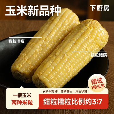 下厨房双生蜜糯玉米农科院新品种有甜粒有糯粒玉米新鲜糯玉米