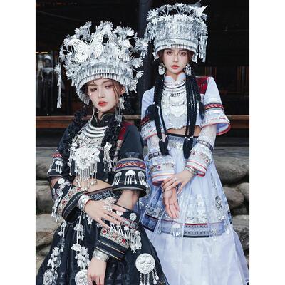 阿卯苗族服装闺蜜套装头饰项圈苗疆少女云南贵州少数民族土家族新