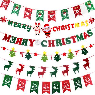 Christmas decorations hang non-woven fabric flags无纺布拉旗