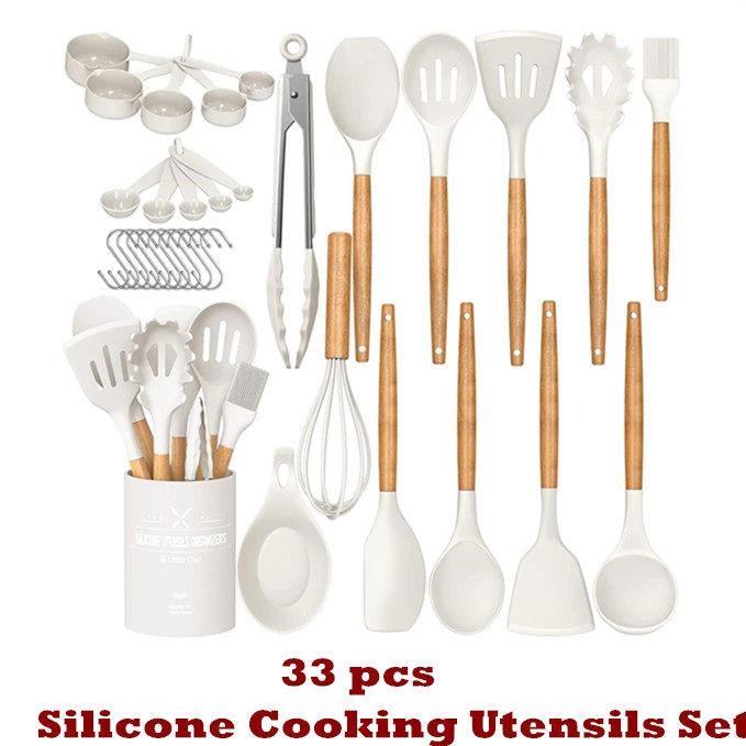 Silicone Cooking Kitchen Utensils Spatula Set Utensils