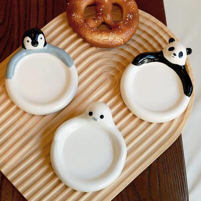 Cute Cartoon Panda Soy Dish Ceramic Dipping Plate Set