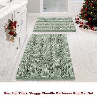 Non Slip Thick Shaggy Chenille Bathroom Rug Mat Floor Rugs