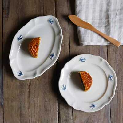 日本studioM手绘飞燕陶瓷餐具