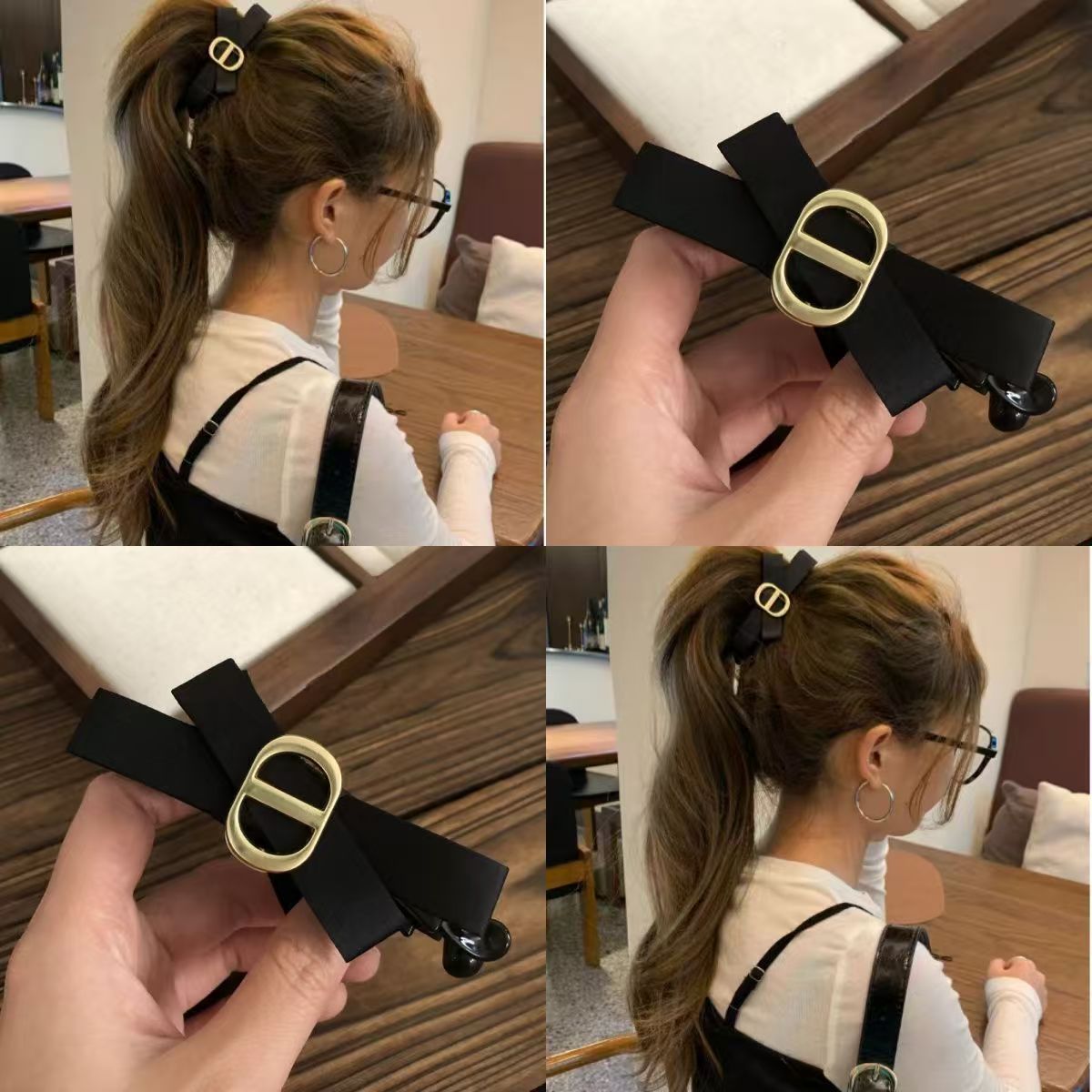 韩国气质简约猪鼻子香蕉夹女竖式夹子网红新款大号后脑勺发卡横夹