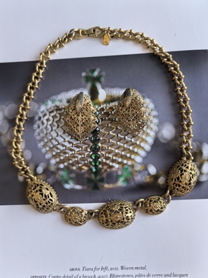 Vintage复古首饰1928/考文垂中古项链耳夹套装